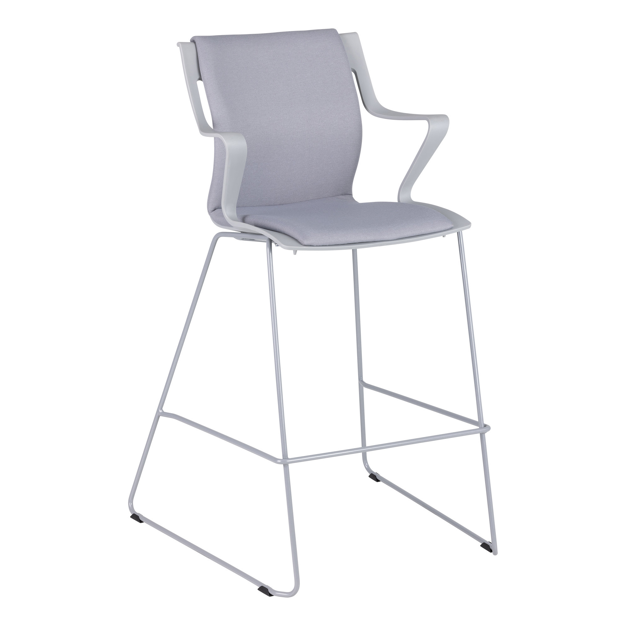 Learniture Cascade Bar-Height Sled Base Chair, Stool With Arms For Meeting, Cafeteria, Break ...